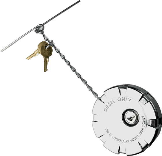 3.5" Locking Chrome Diesel Fuel Cap for Kenworth FTA-C-442LC